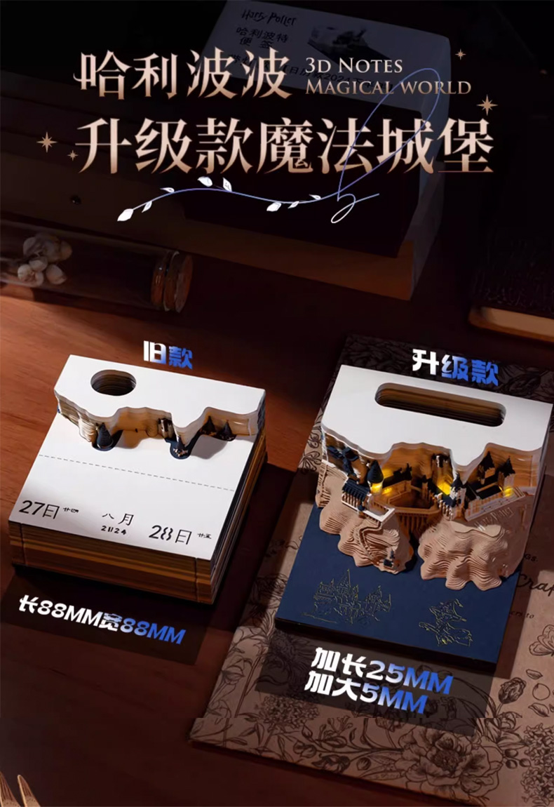 Harry Potter's Magical Castle Desk Calendar With LED Lights 2025 ...