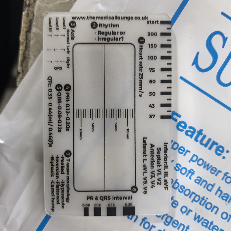 Small Electrocardiogram 7 Step Ruler Portable Ecg-interpretation ...
