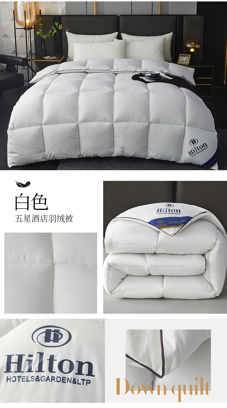 1 PC Pure Gray Color White Down Quilting Duvet Core Thickend Breathable ...
