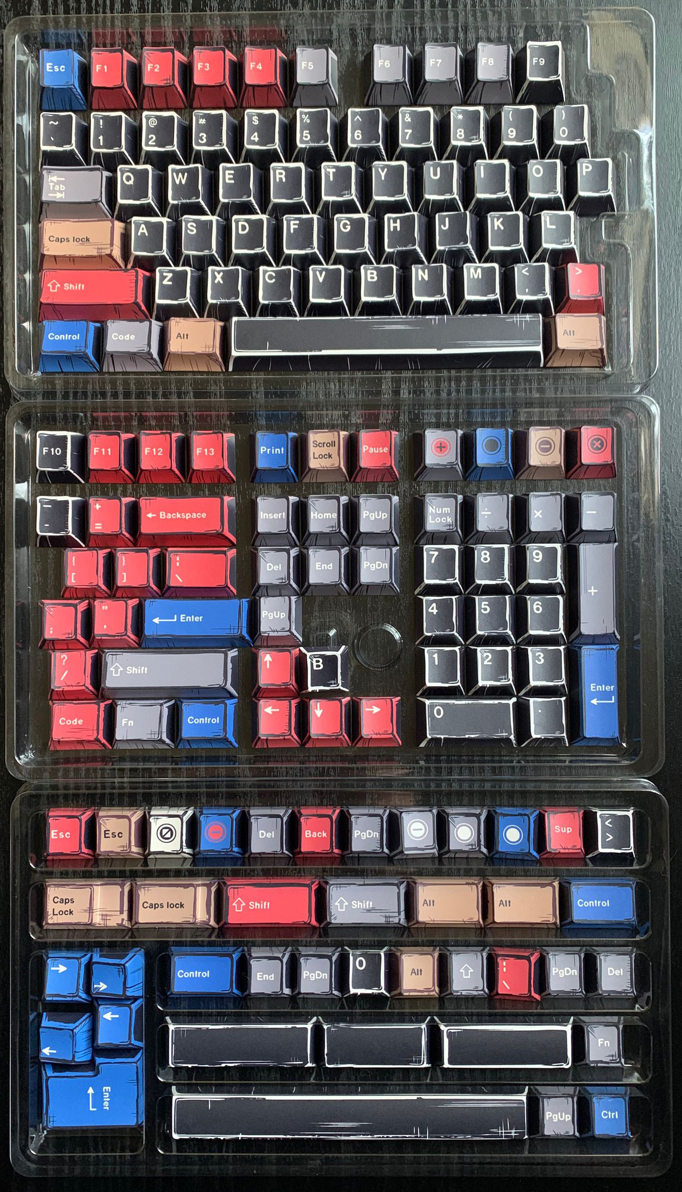 Comic Wind Black Keycaps PBT Dye-sub Cherry Profile Keycap Custom ...