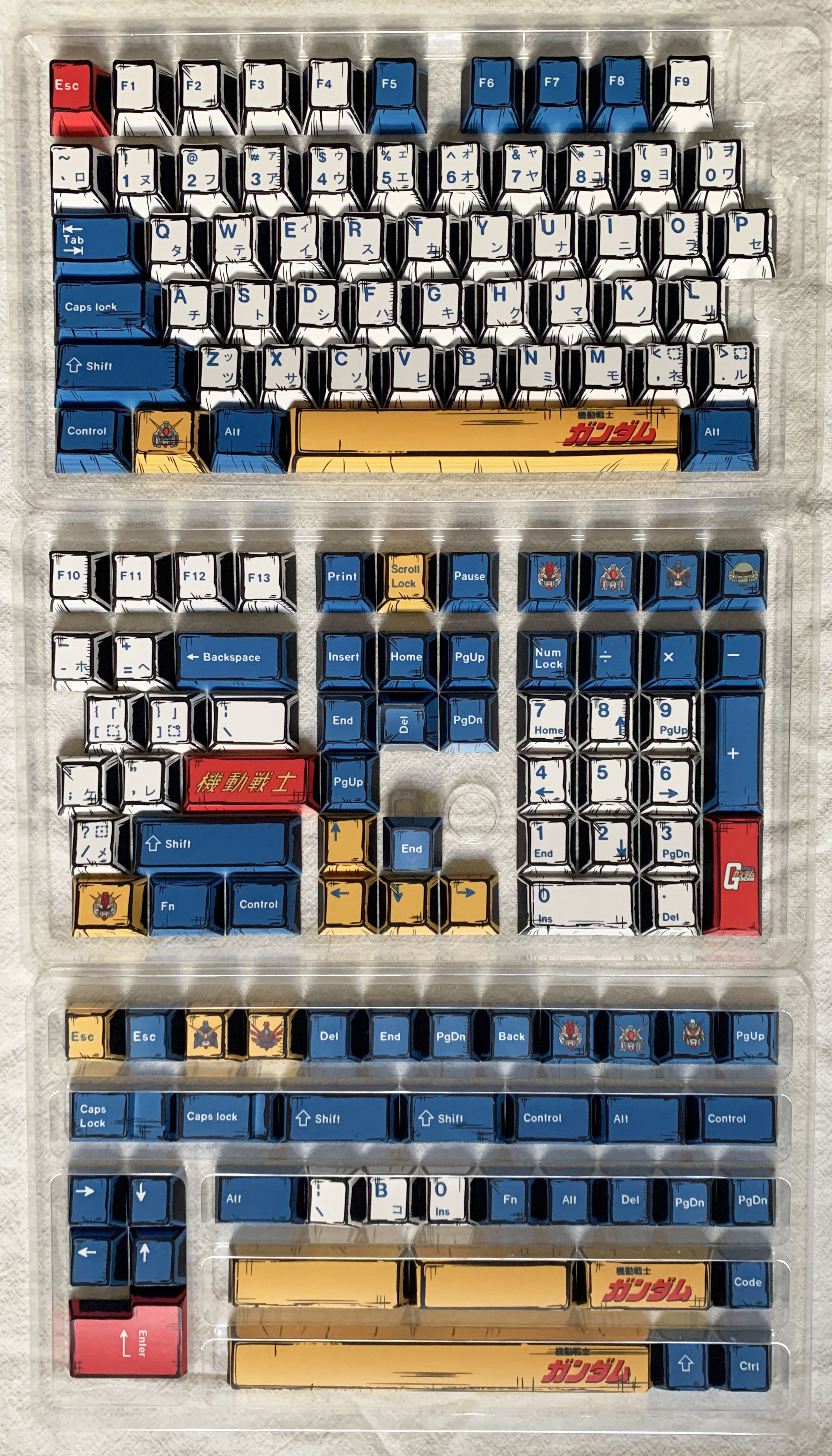 Gundam Comic Wind Keycaps PBT Dye-sub Cherry Profile Keycap Custom ...