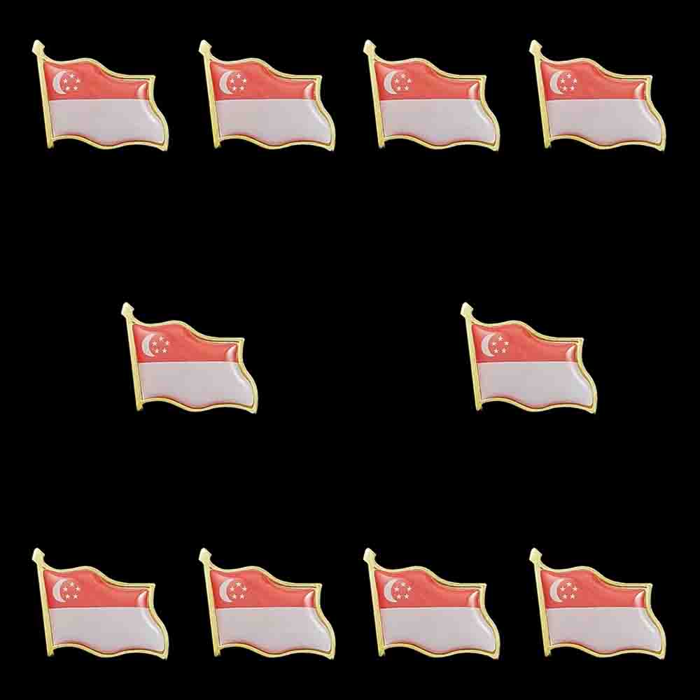 🔥Wholesale🔥Singapore Flag Decoration Lapel Pins Bulk-Metal Singaporean ...