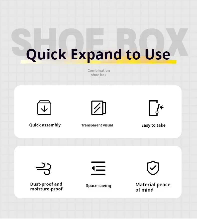 Big Size Shoe Box 6 Layers Folding Storage Shoe Rack Organizer Flip ...