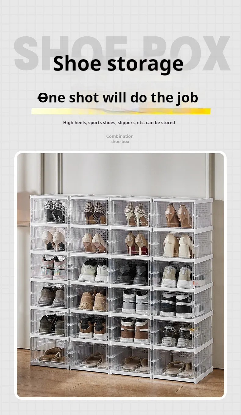 Big Size Shoe Box 6 Layers Folding Storage Shoe Rack Organizer Flip ...