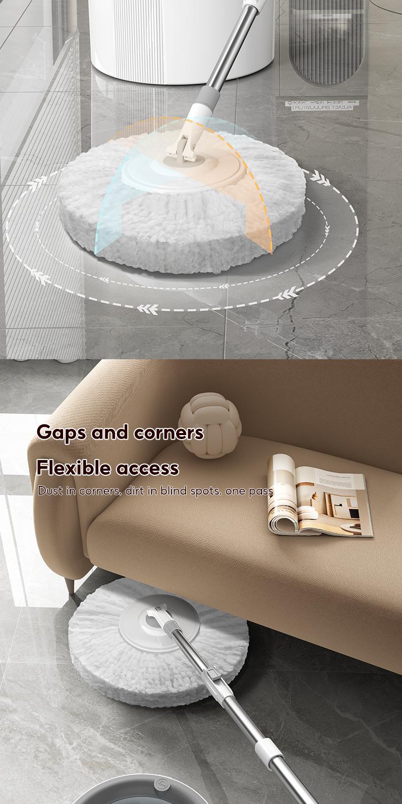 LOOLALA Household One Mop Clean Mop Bucket Rotating Mop Cloth Hand-Free ...