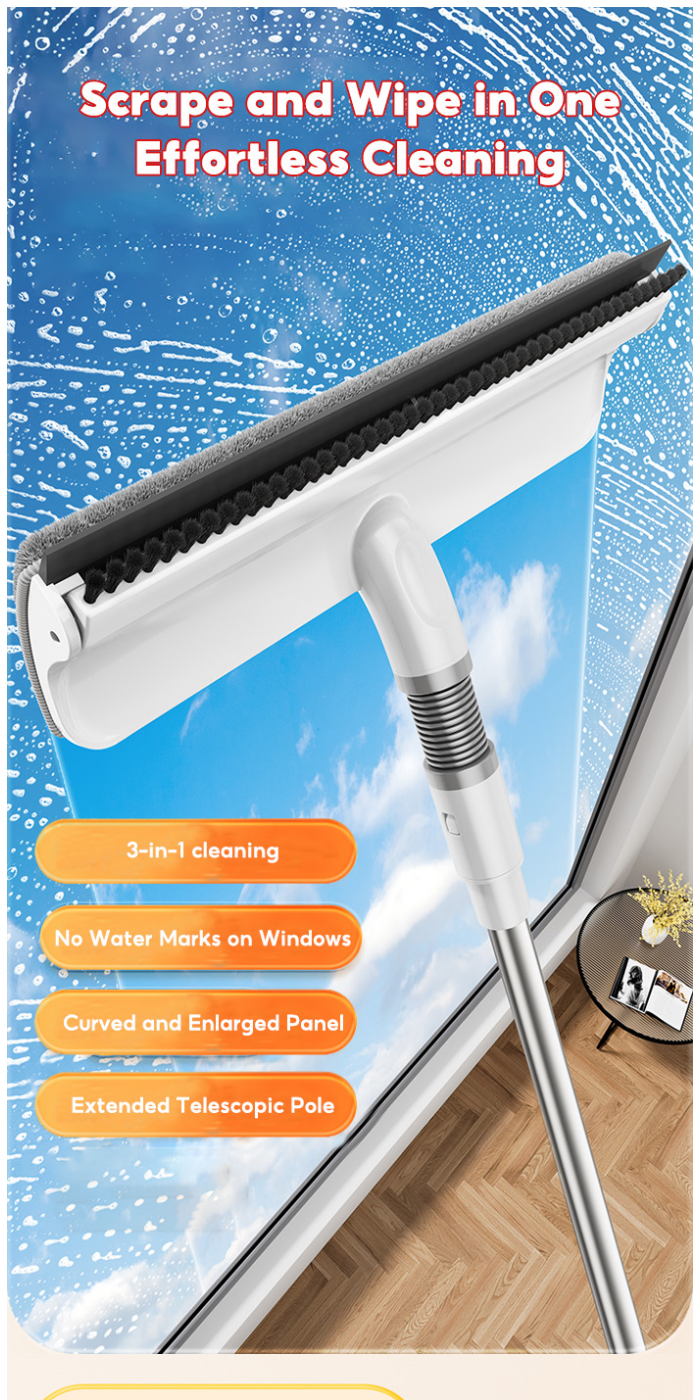 LOOLALA Multifunctional Window Cleaner Wiper Long Handle Brush Car Wash ...