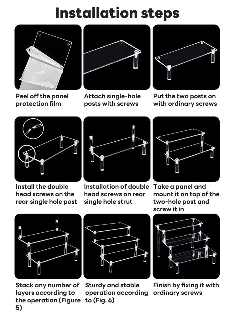 YIXIN Acrylic Storage Rack Display Shelf Acrylic Display Stand Acrylic ...