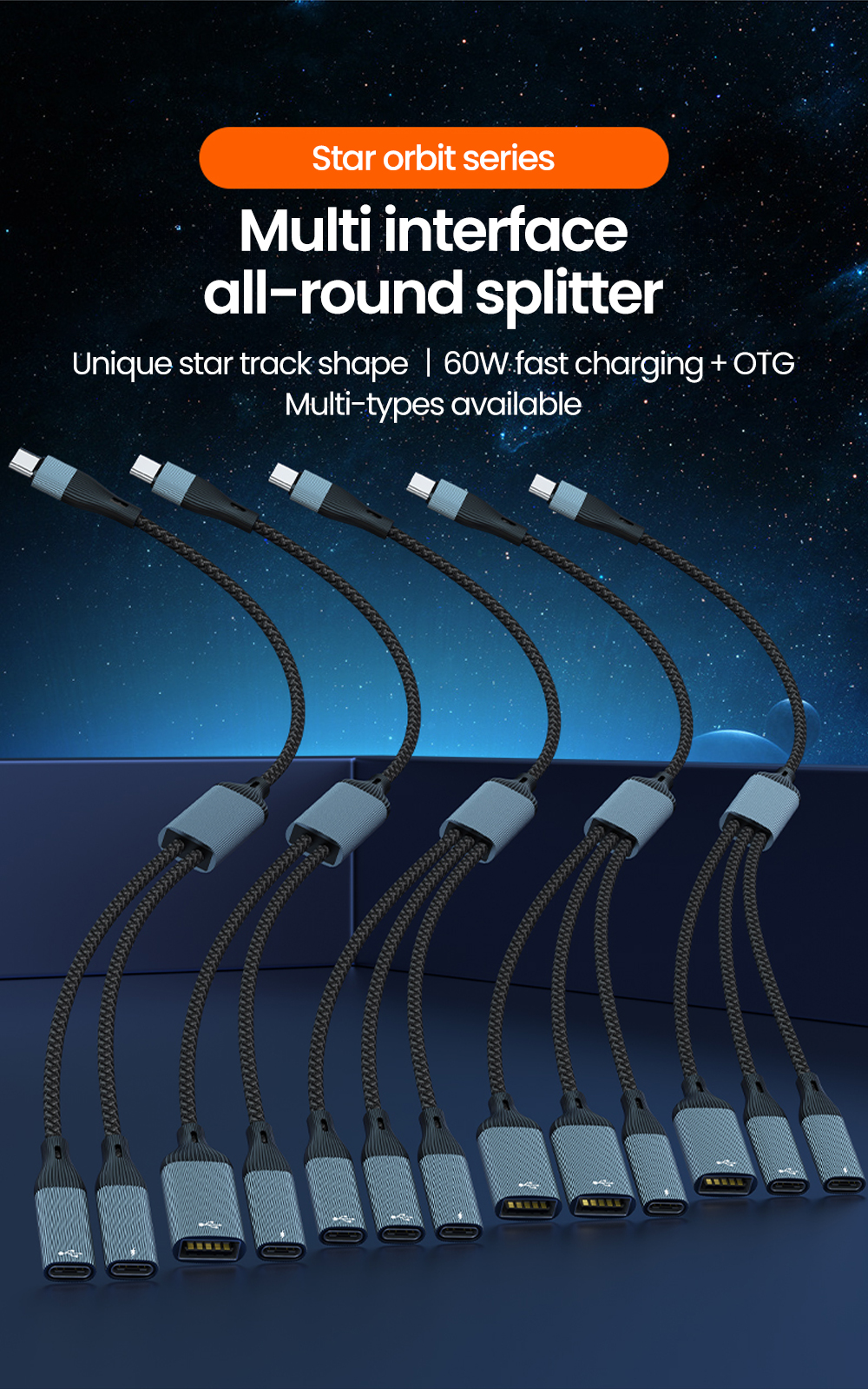 Elough Multi-interface Type C Male to Multi Type-C/USB Ports Transfer ...