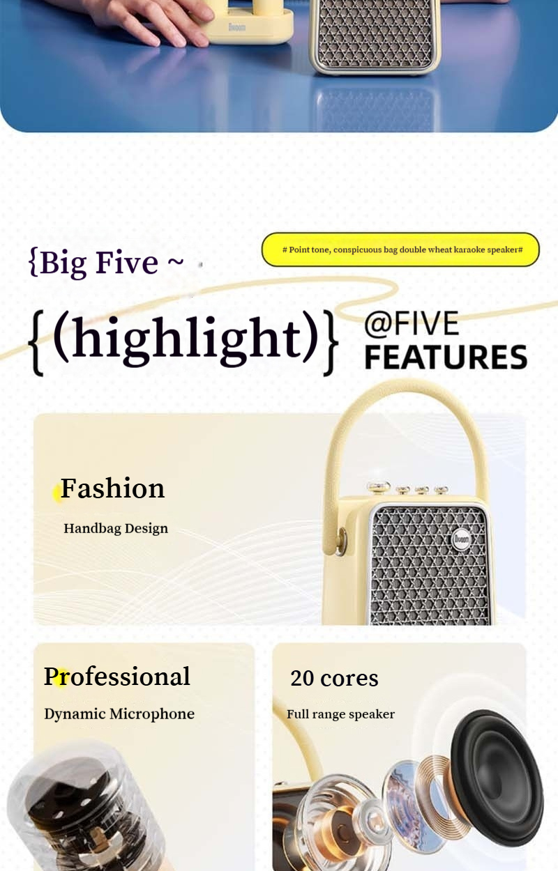 Divoom SongBird-SE Karaoke Bluetooth speaker with dual microphone sound ...