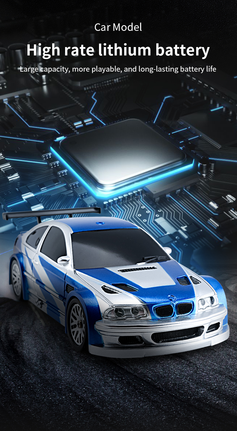 1/43 2.4G Mini RC Drift Car 4WD Full Proportional Throttle Remote ...