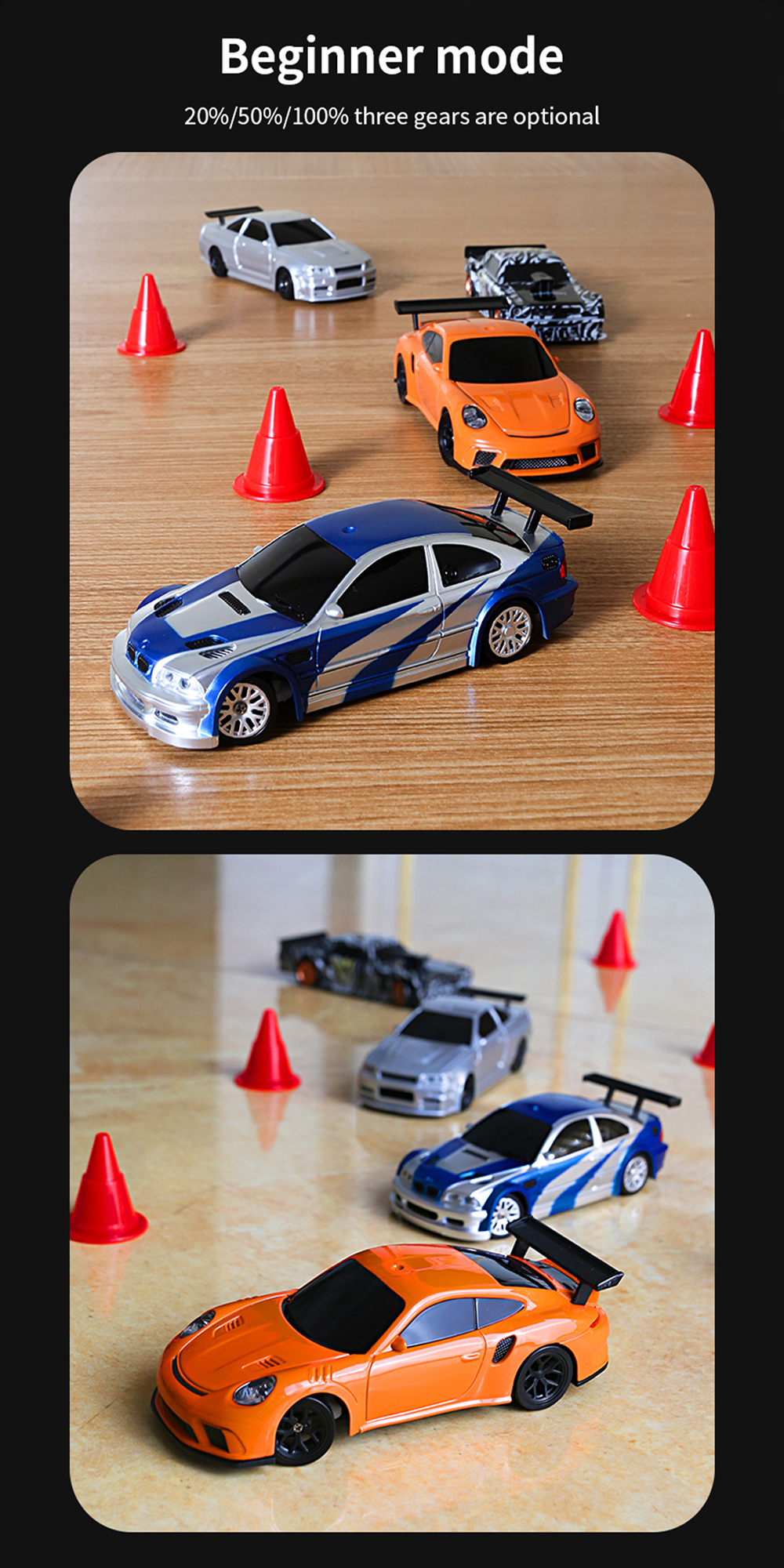 1/43 2.4G Mini RC Drift Car 4WD Full Proportional Throttle Remote ...