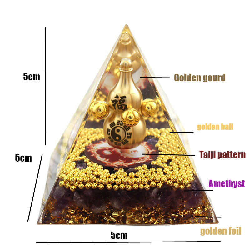 Chinese Yin Yang Gourd crystal Orgonite Pyramid,Tai Chi Yin Yang Gourd ...