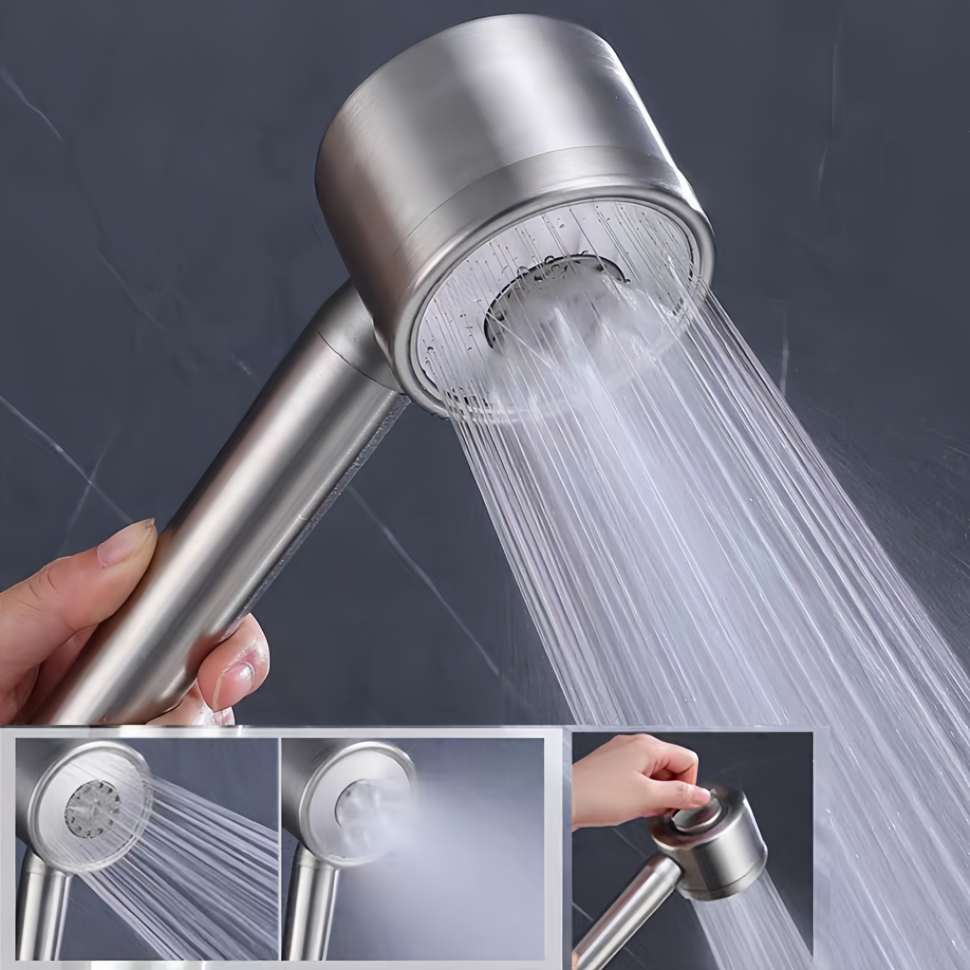 Stainless steel shower head, shower head, pressurized shower head ...