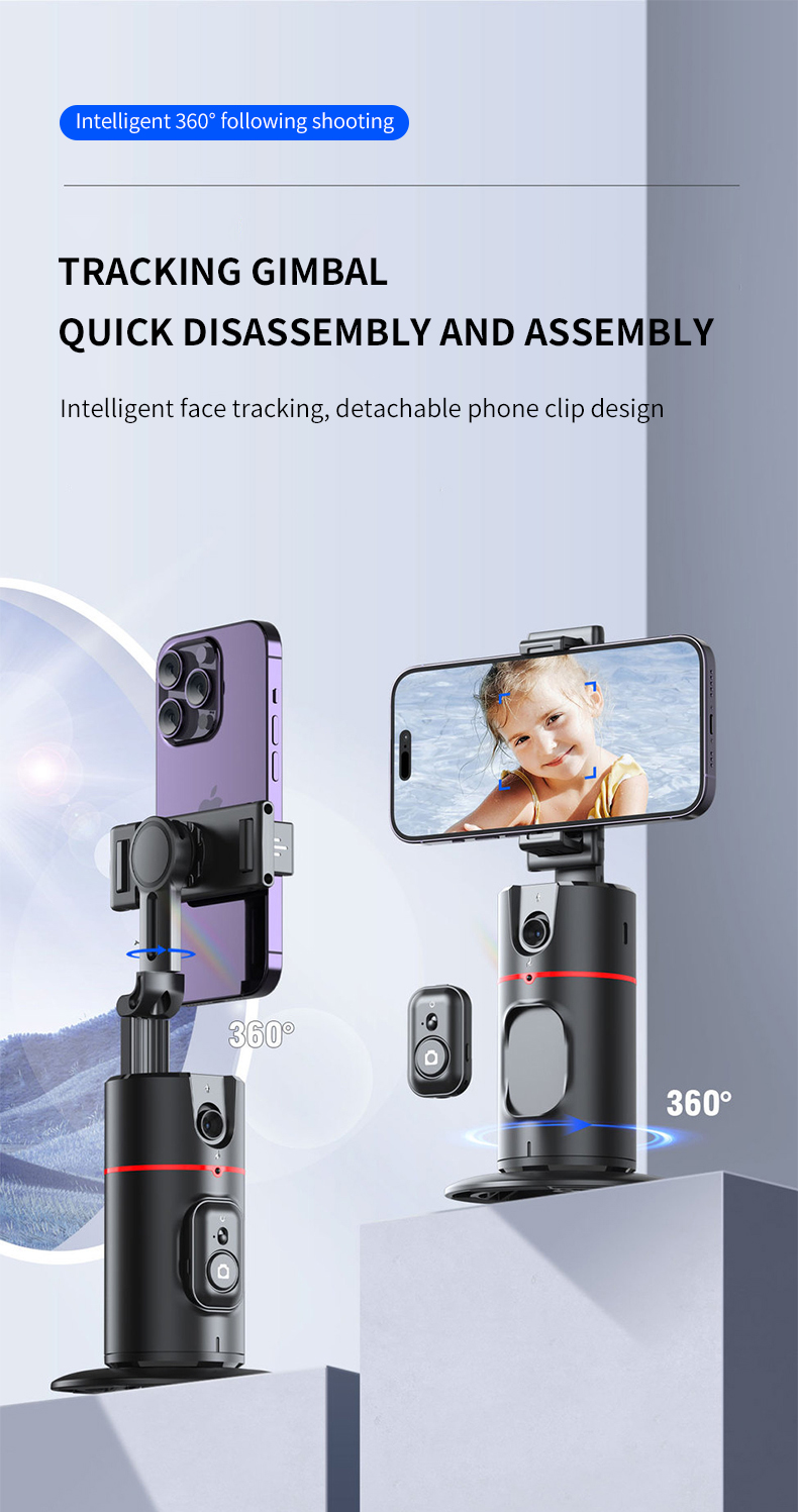 [SG] 360°Rotation Smart Auto Face Tracking Phone Selfie Stick Holder Ai Follow-Up Video Vlog ...