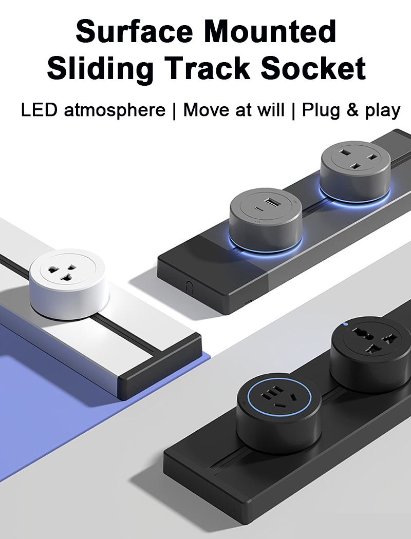 Waterproof Track Power Socket Home Kitchen Appliances Surface Mounted ...
