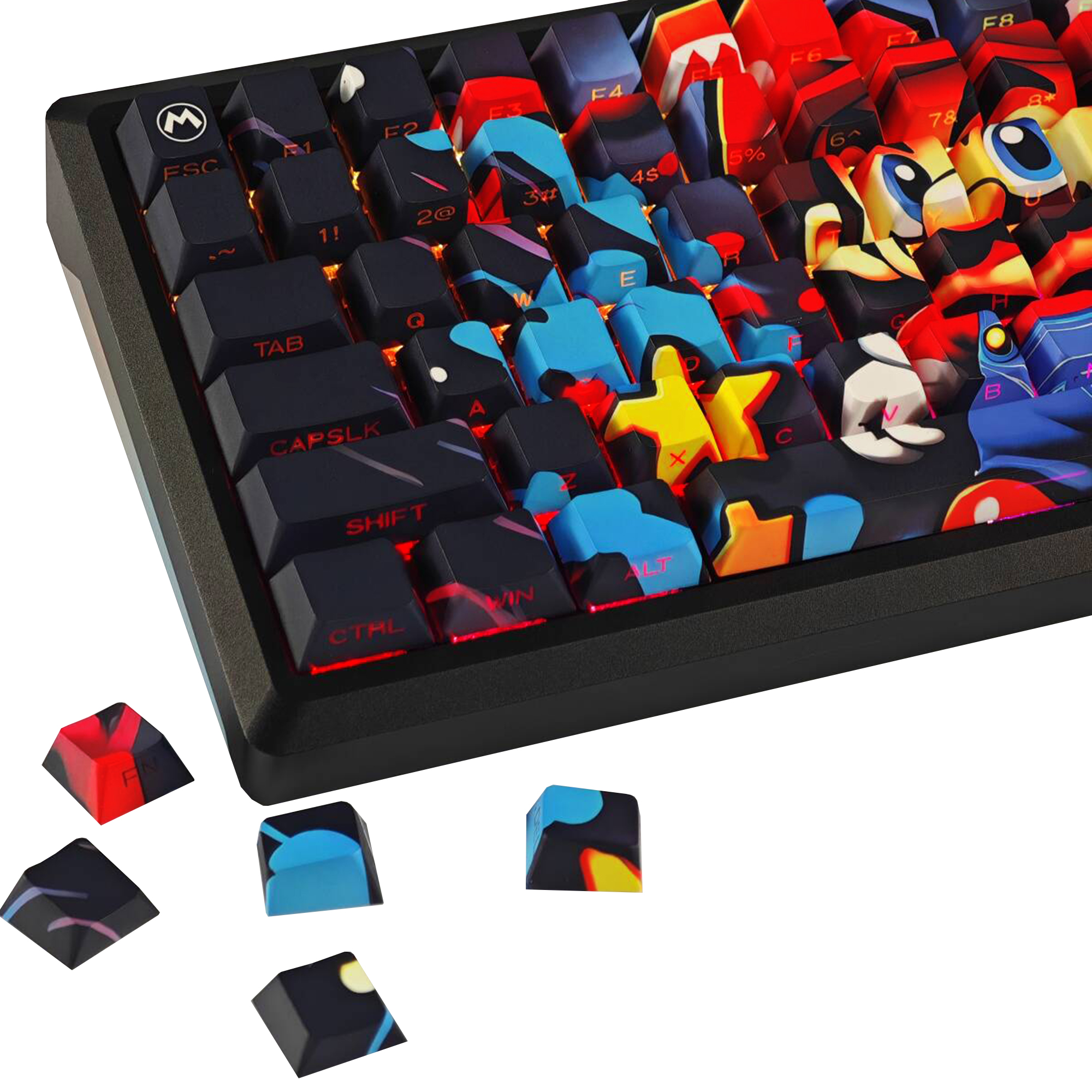 Grandpa Beard Theme 131 Keys Keycaps PBT Dye Sub Cherry Profile Manga ...