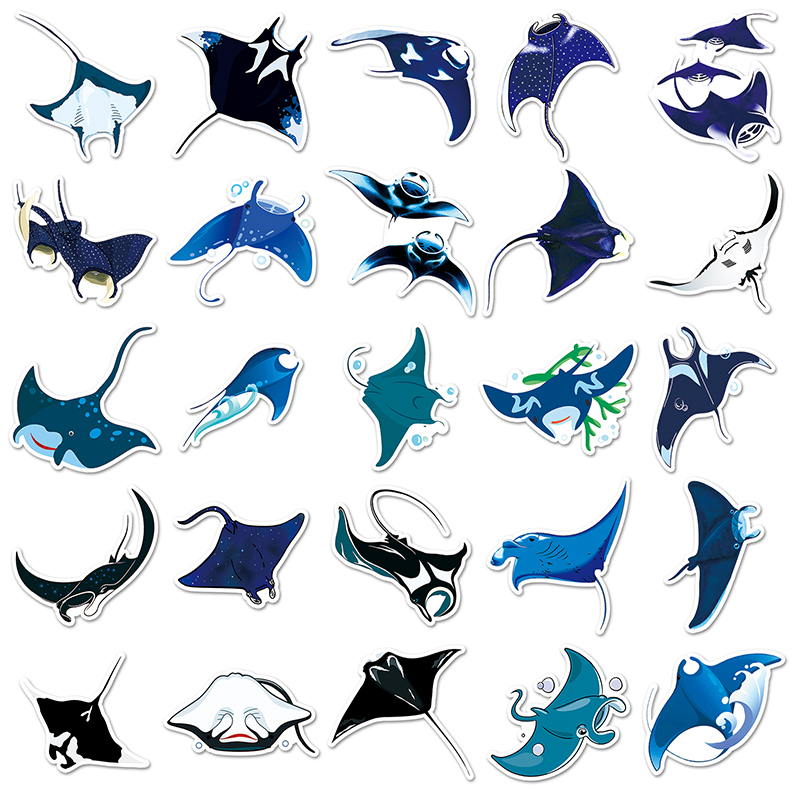 50Pcs Manta Rays Sticker Stationery Scrapbooking Guitar Laptop ...