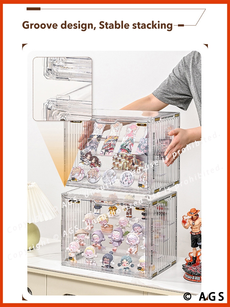 Acrylic Popmart Display Box Figurine Display Case Transparent Storage ...
