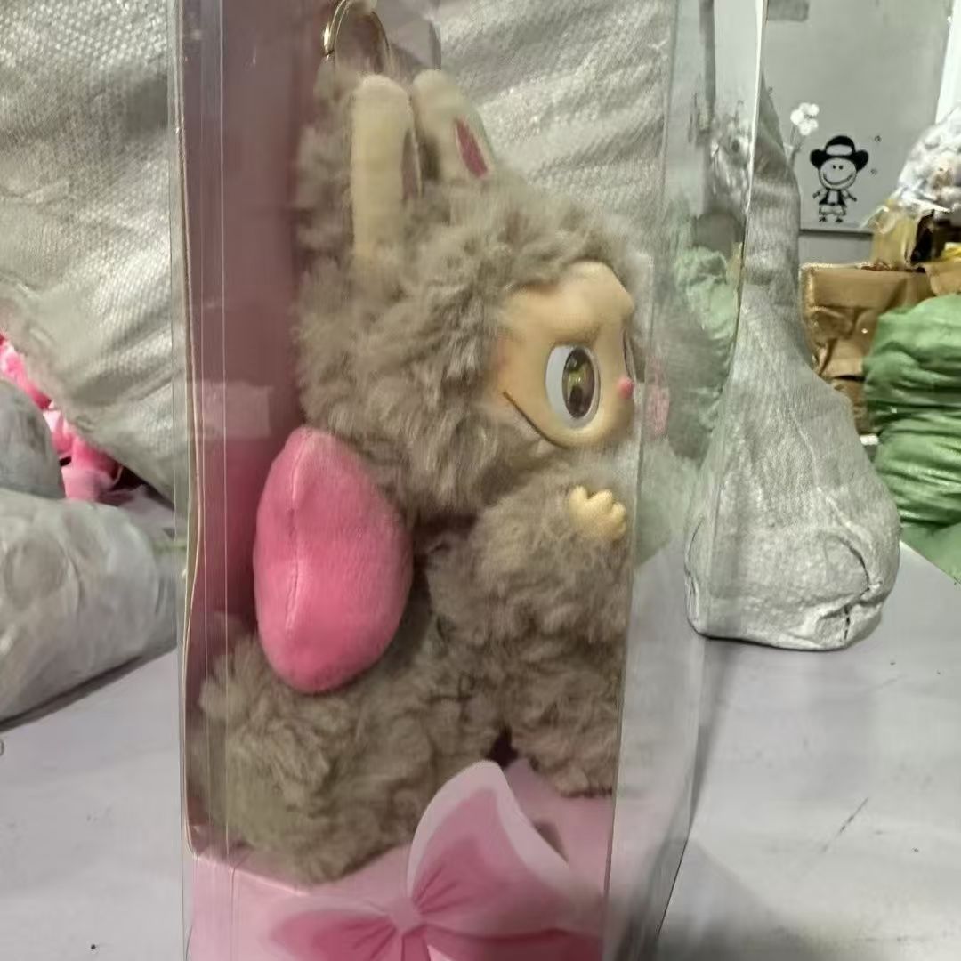 17cm Winnie Labubu Changed Doll Pink Zimomo Keychain POP MART THE ...