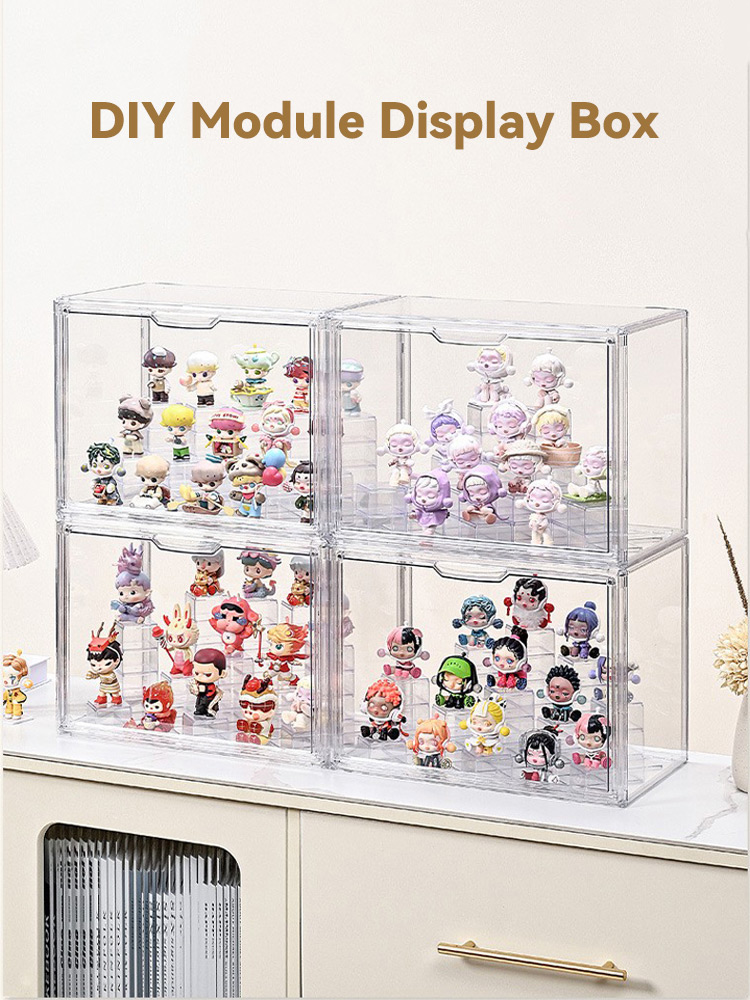 DIY Acrylic Popmart Display Box Blind Box Display Rack Figure Display ...