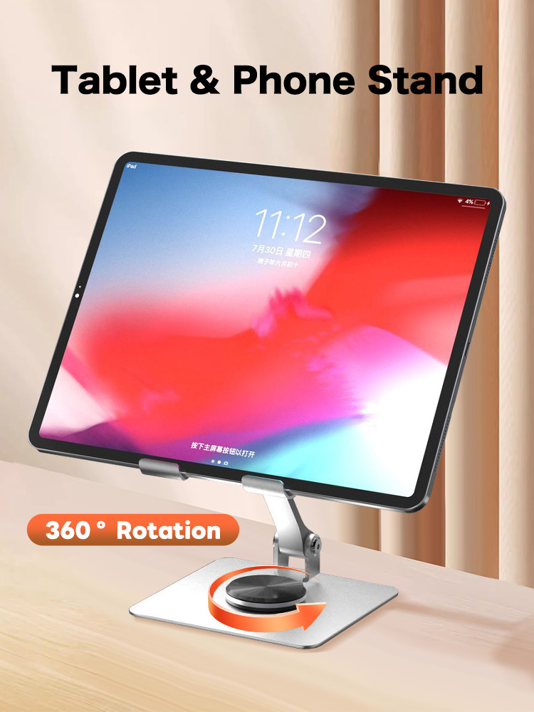 Lemorele 360° Rotating Tablet Stand Adjustable Ipad Mobile Handphone ...