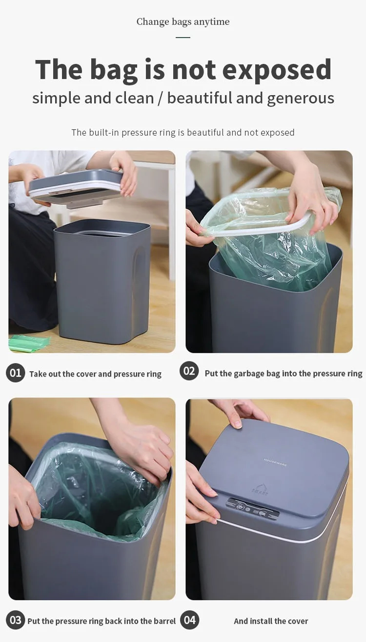 【SG READY STOCK】Smart Sensor Dust Bin Smart Waste Infrared Motion ...