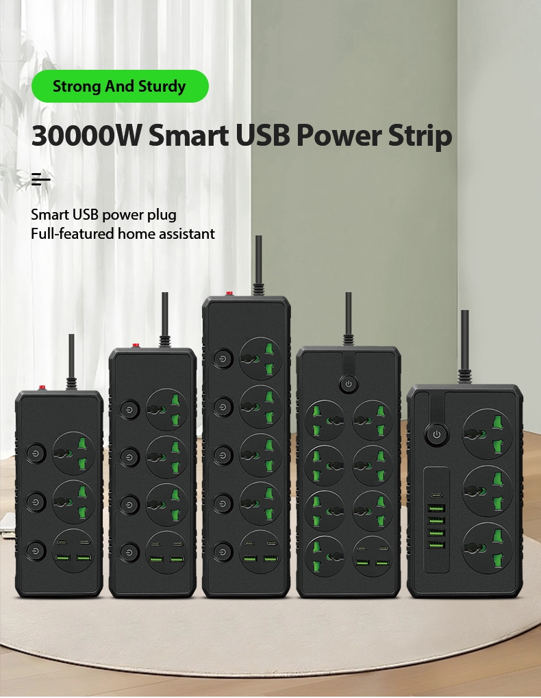 SG Stock 3000W Extension Electric Socket 6 Power Socket Extension Wire ...