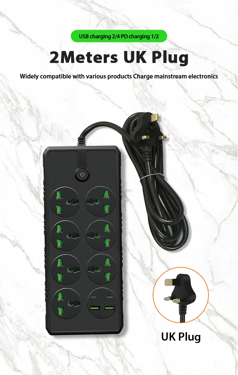 SG Stock 3000W Extension Electric Socket 6 Power Socket Extension Wire ...