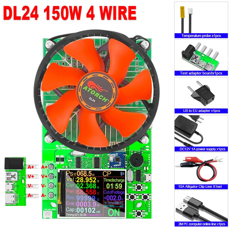 DL24/P Color 2.4" DC USB tester electronic load lithium battery ...