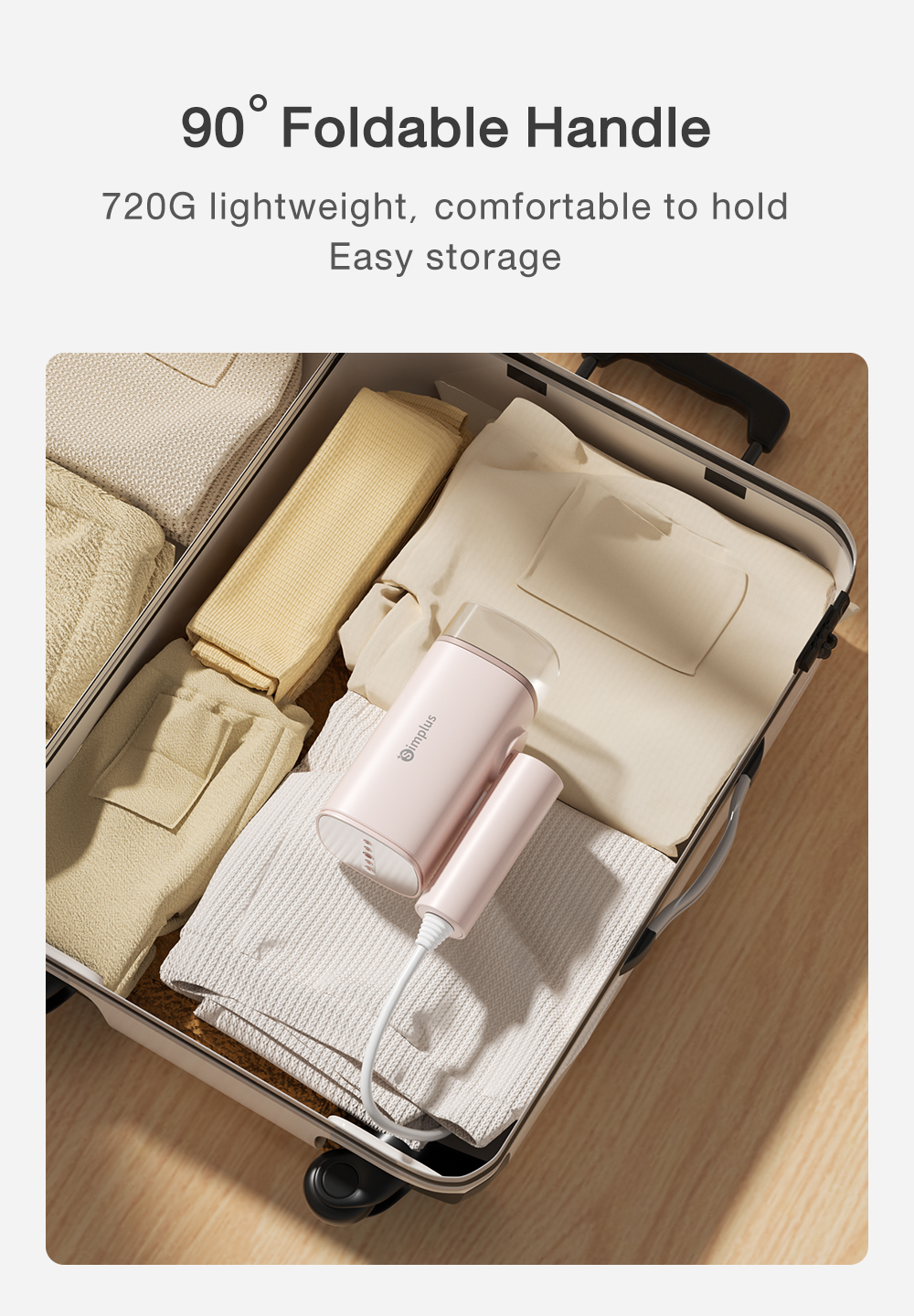 Simplus Handheld Garment Steamer丨1200W High Power丨180ml Water Tank丨Foldable Portable GTJH020 ...