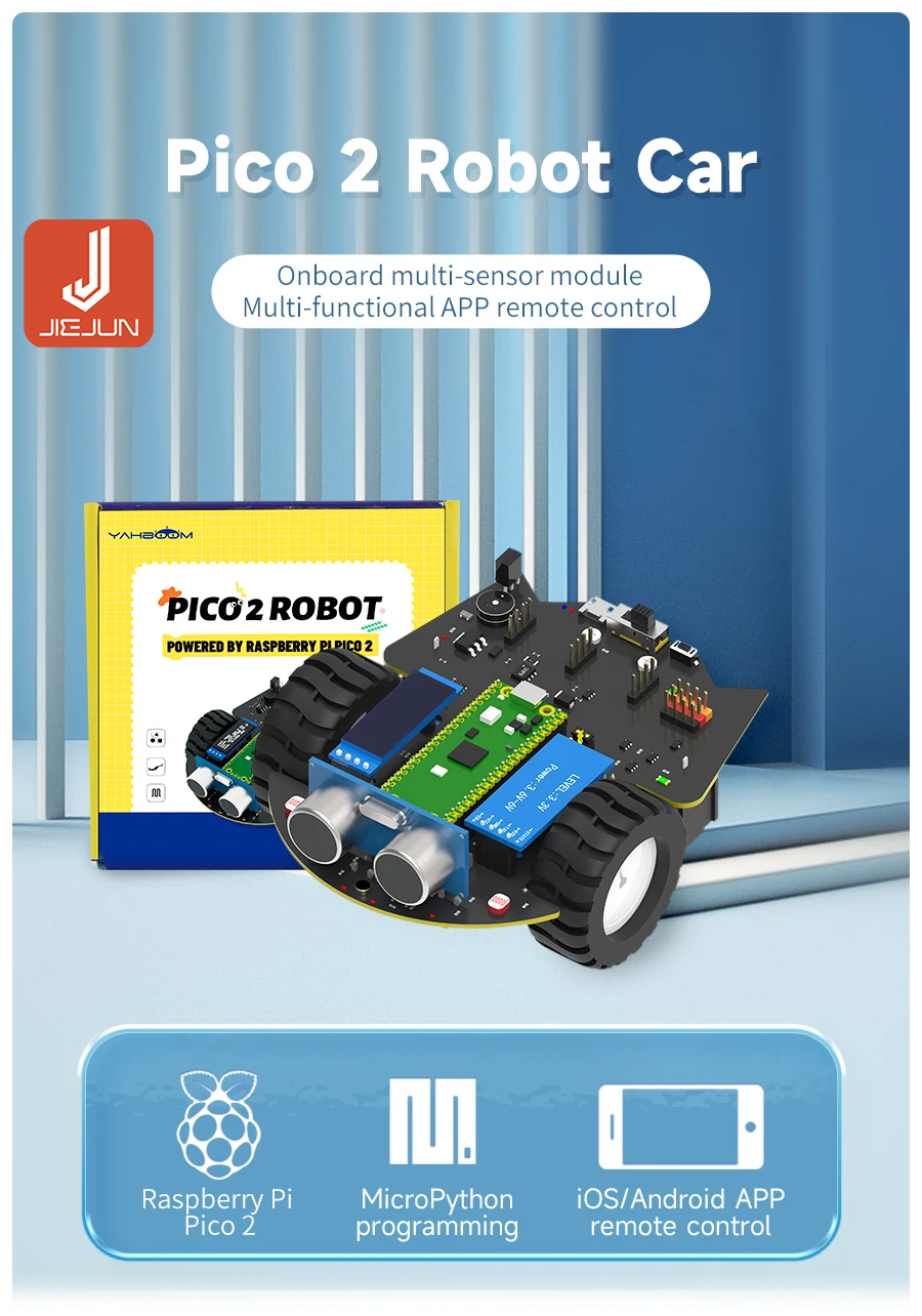 Raspberry PI pico2 Car Kit microPython robot sensor Bluetooth APP ...