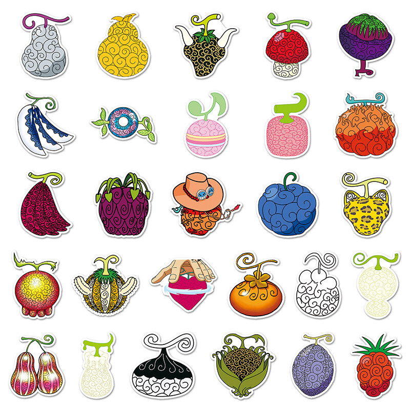 52pcs Cartoon Anime Devil Fruit Stickers DIY Suitcase Phone Laptop ...