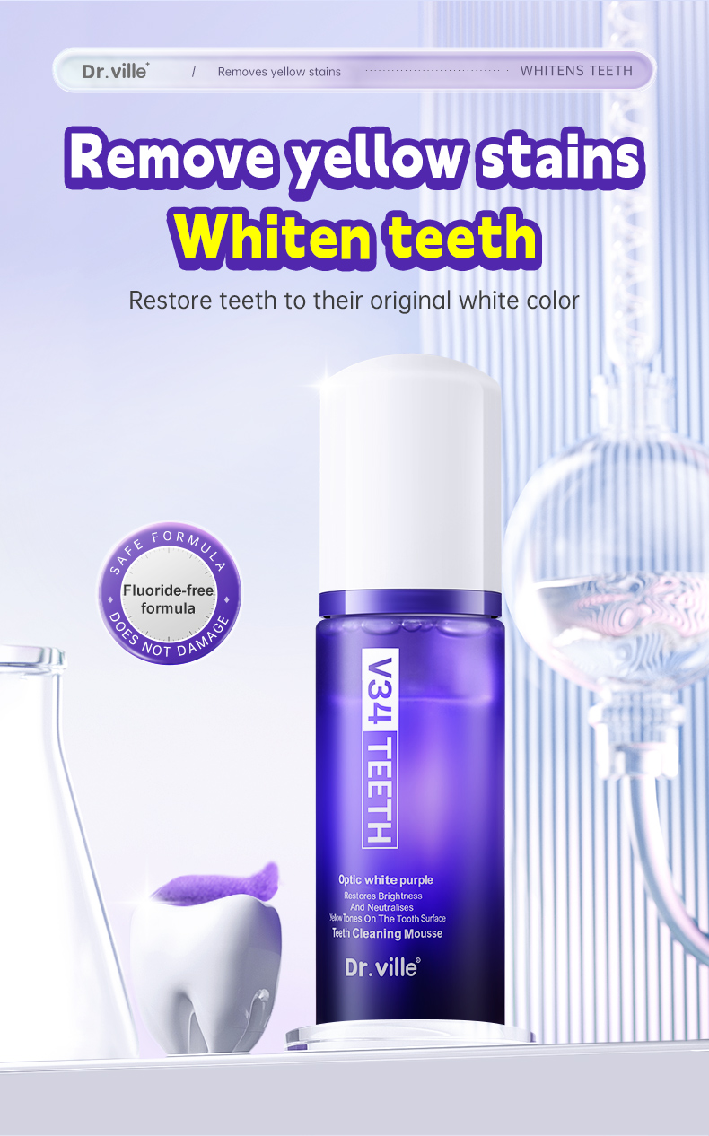 Dr.ville Teeth Whitening Mousse Remove Stains Toothpaste Teeth Tartar ...