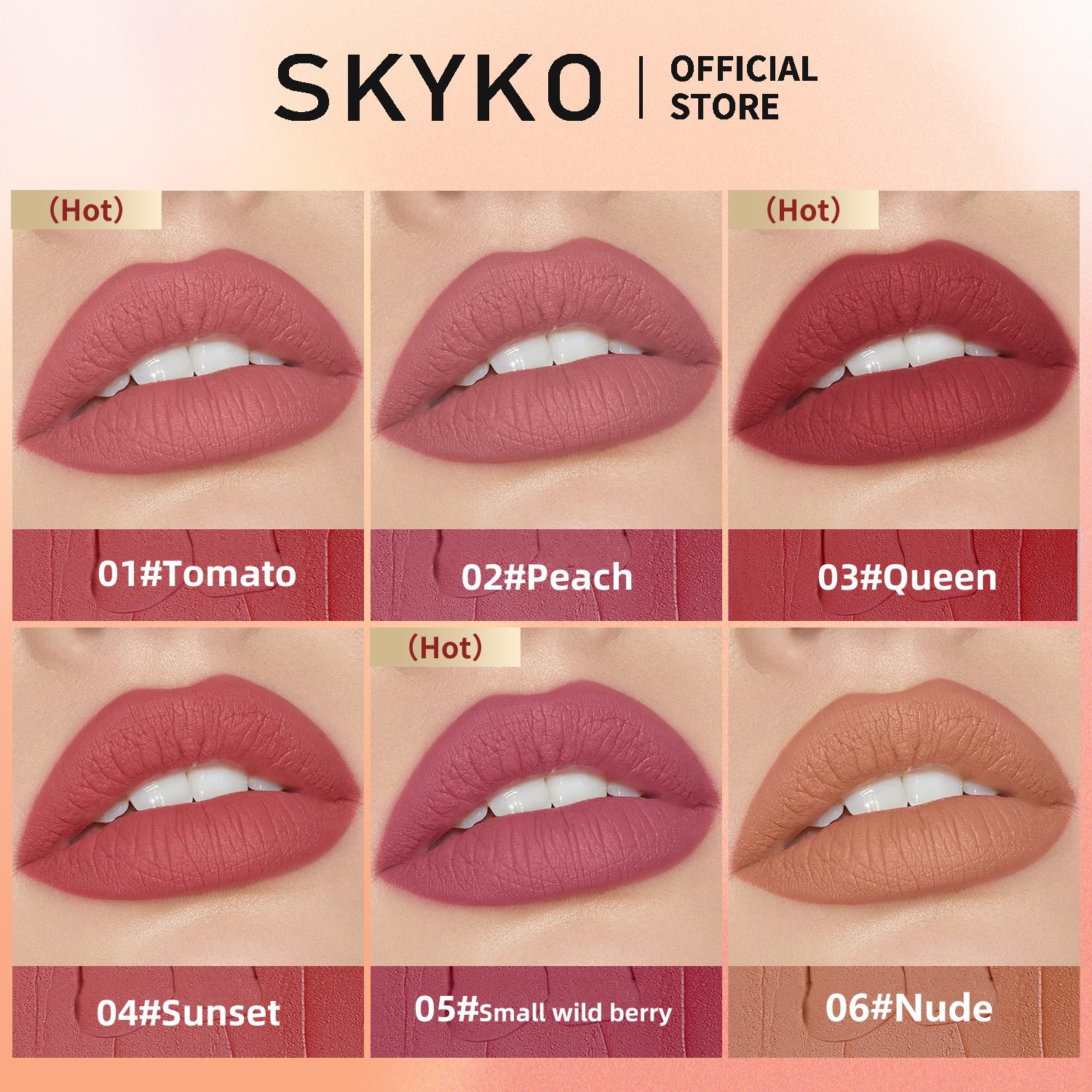 SKYKO Matte Lipstick Long Lasting Waterproof 6 Colours | Shopee Singapore