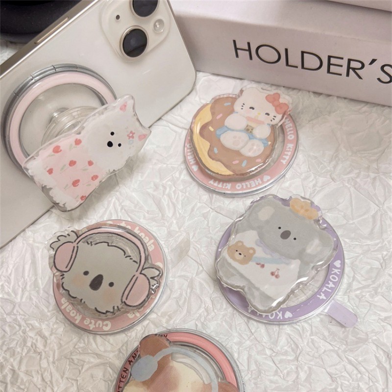 Cute Cartoon Listening Music Cat For Magnetic Phone Griptok Phone ...