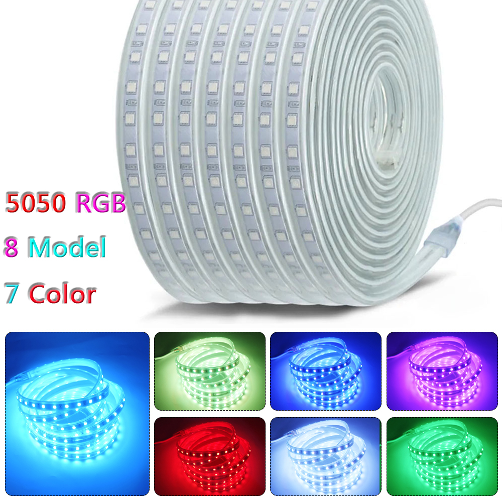 SMD 5050 LED Strip Soft Light AC 220V LED Tape Waterproof Outdoors LED ...