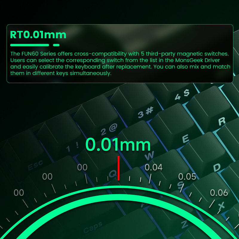 MonsGeek FUN60 Magnetic Switch Wireless Gaming Keyboard with MagMech ...