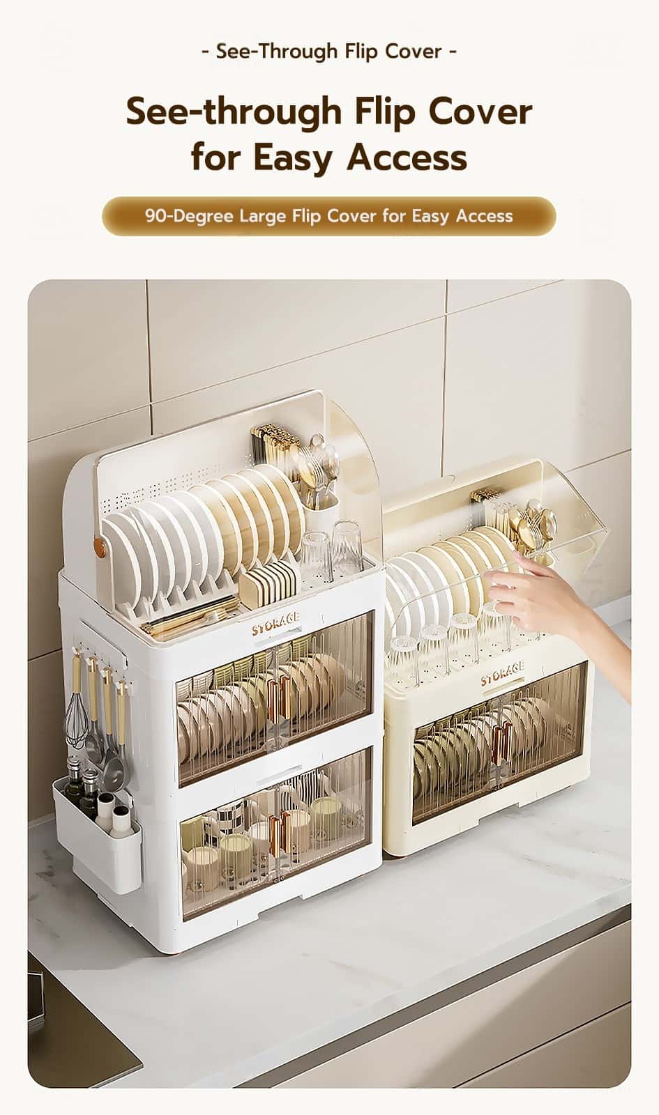 JAERSENT Foldable Double Layer Dish Rack - Eco-Friendly Plastic ...