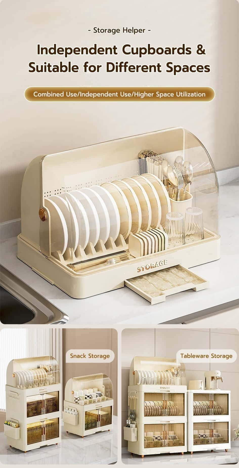 JAERSENT Foldable Double Layer Dish Rack - Eco-Friendly Plastic ...