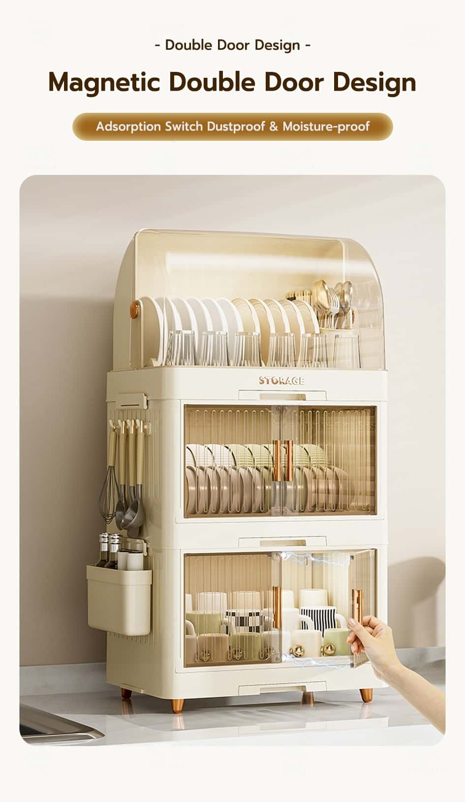 JAERSENT Foldable Double Layer Dish Rack - Eco-Friendly Plastic ...