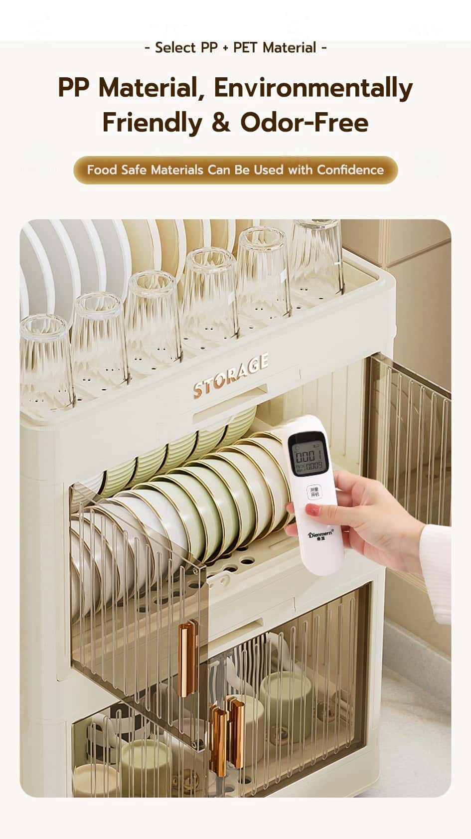 JAERSENT Foldable Double Layer Dish Rack - Eco-Friendly Plastic ...
