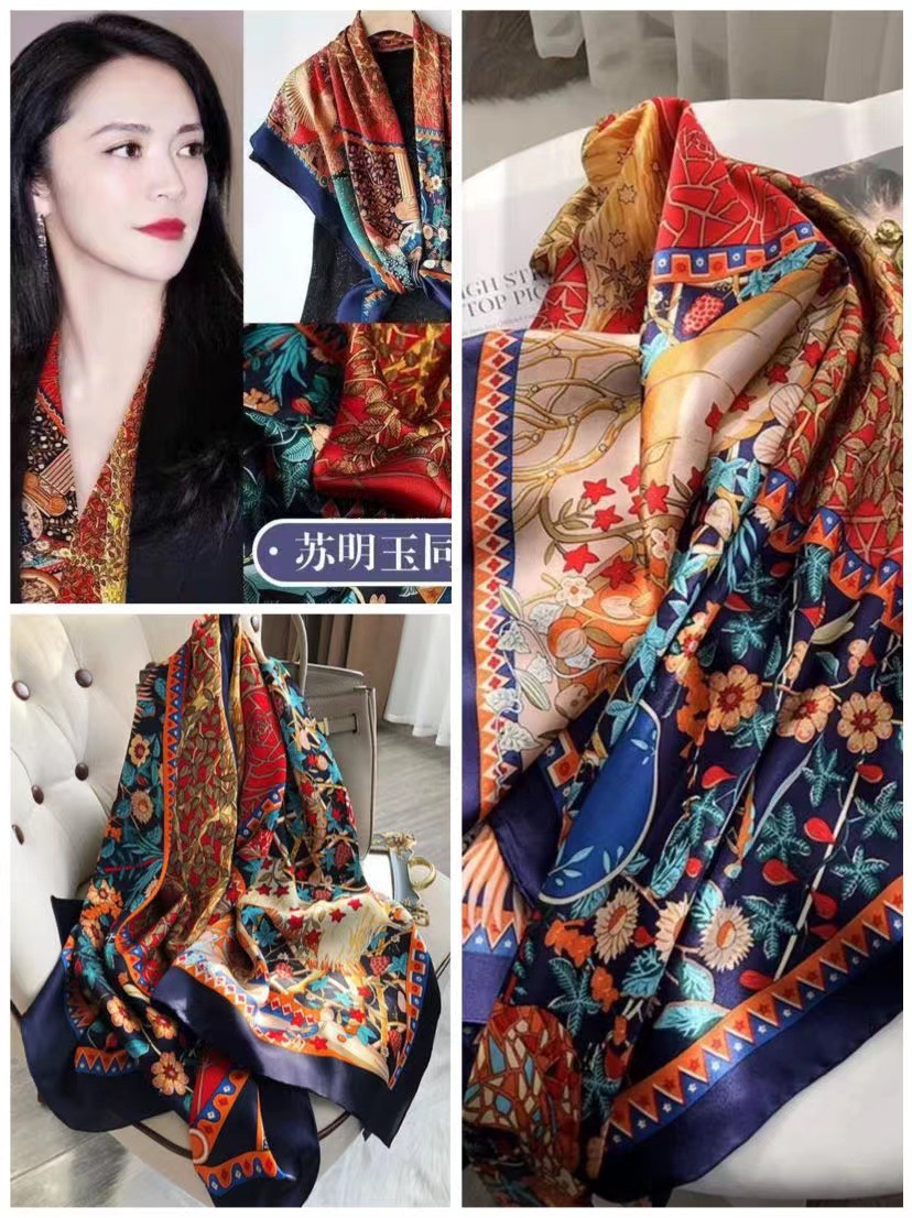 180cm satin silk scarf for women Spring and Autumn style Korean style ...