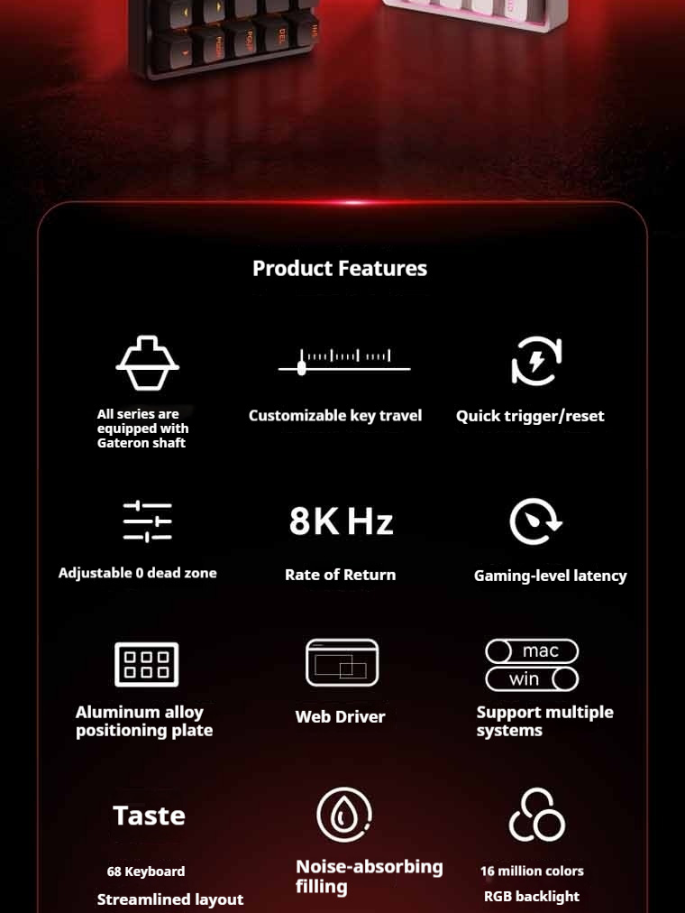 MADCATZ fire68 esports magnetic axis keyboard with streamlined ...