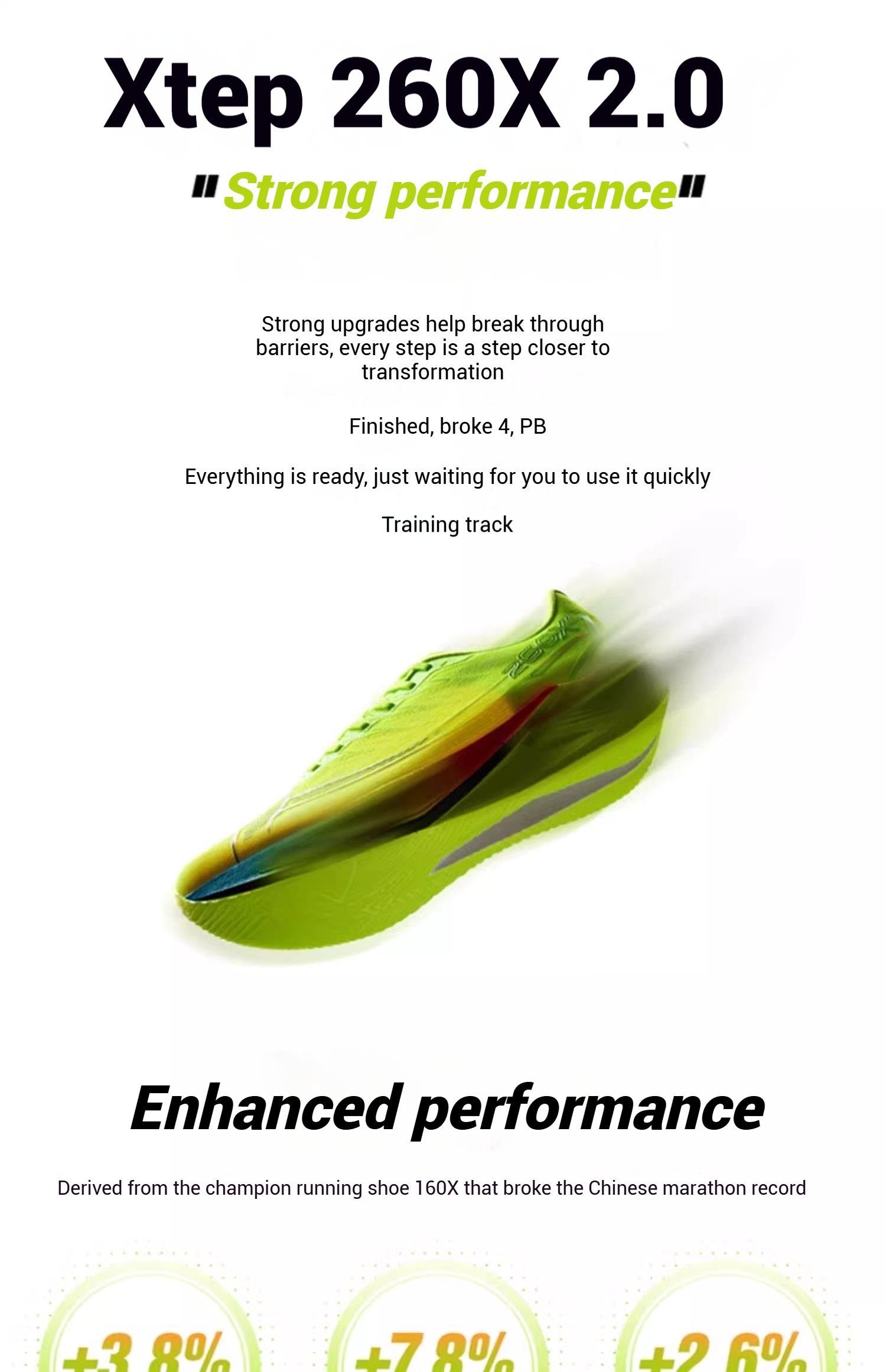 XTEP 260X2.0 Running Shoes Race Training Carbon Plate Professional ...