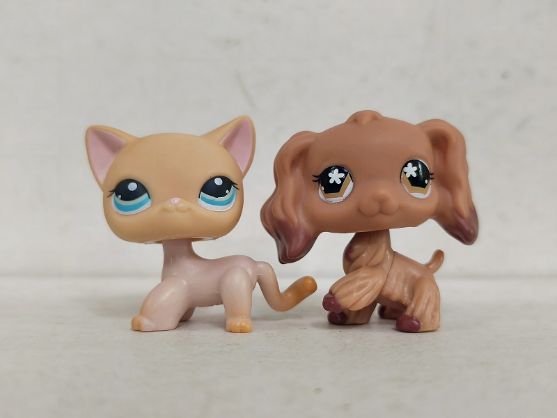 2pcs/lot LPS Toys Littlest Pet Shop Cat Dog #339#716 Animal Figures ...