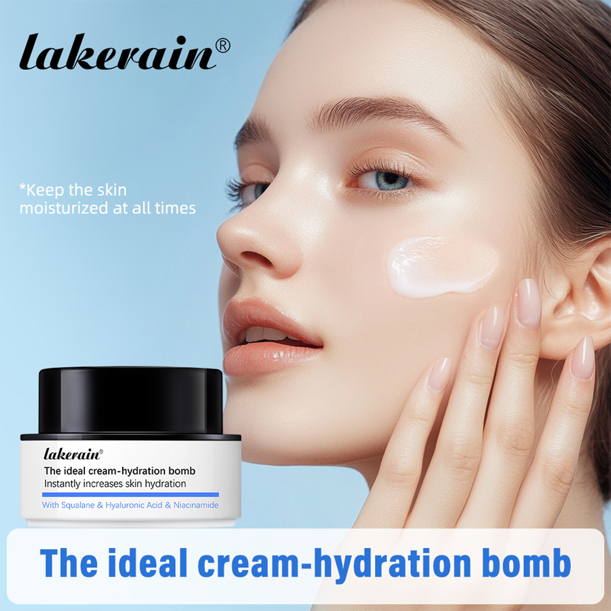 Lakerain Ceramide & Squalane Face Cream, Lightweight Hydrating ...
