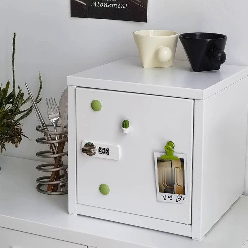 Desktop File Cabinet Small Iron Cabinet with Lock Office File Storage ...