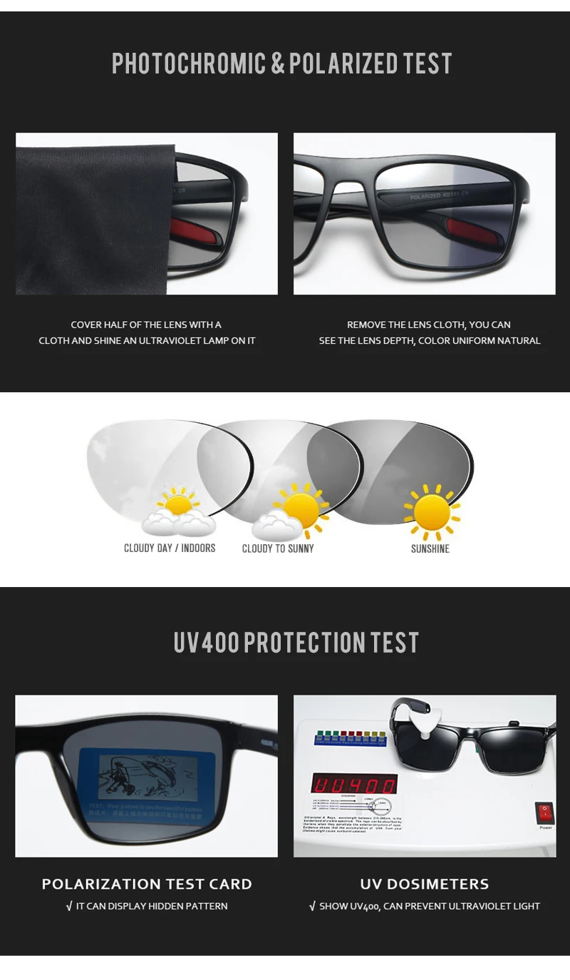 New Lightweight TR90 Polarized Sunglasses for Men - UV400 Blue Light ...