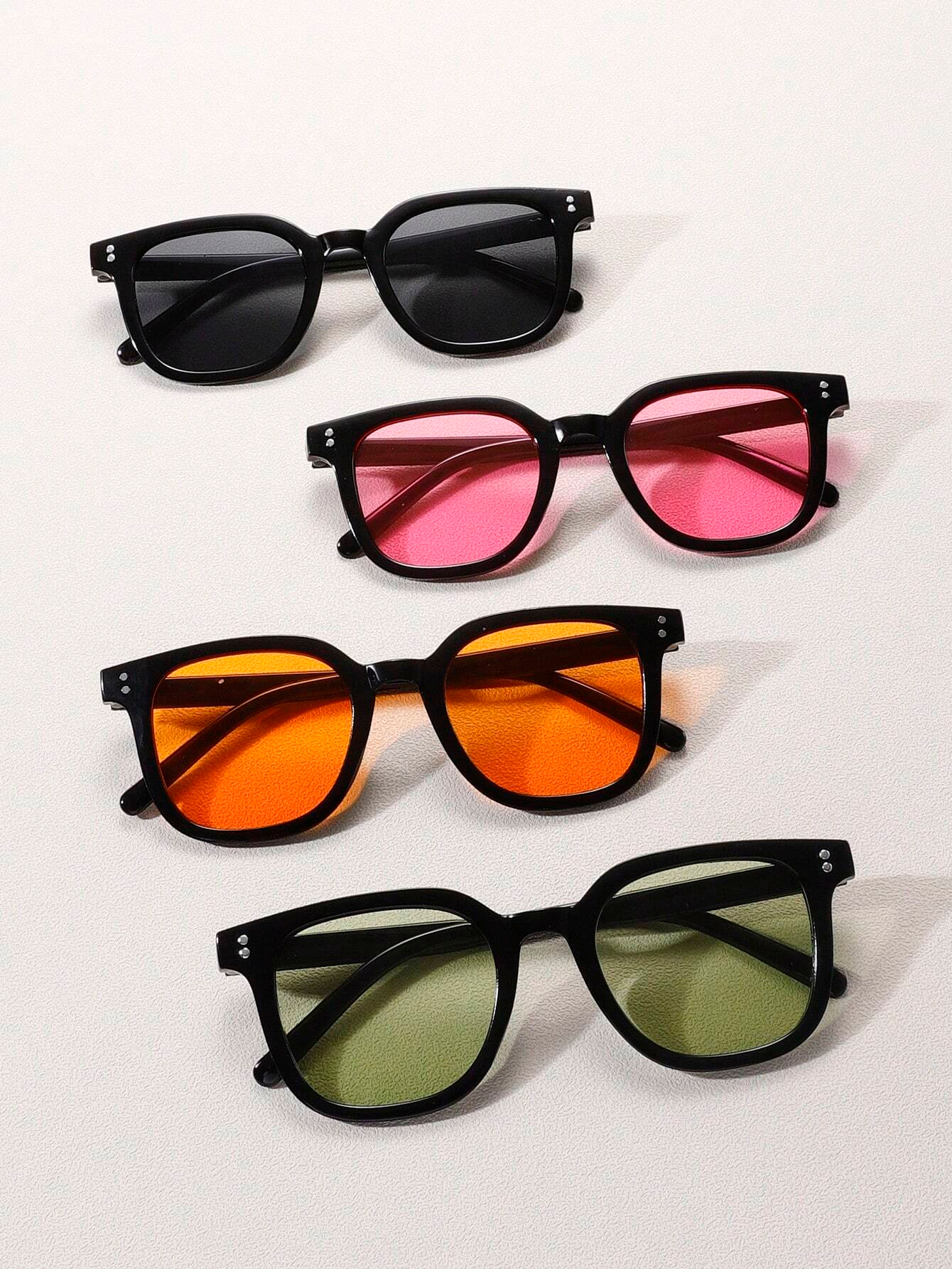 UV400 Square Frame Sunglasses Gradient Brown Fashionable Summer Shades ...