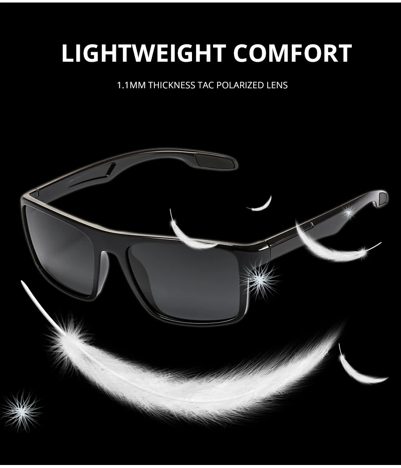 New Lightweight TR90 Polarized Sunglasses for Men - UV400 Blue Light ...